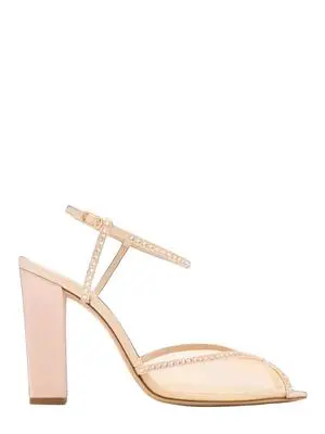 ANDREA WAZEN Katy Crystal-Embellished Mesh Sandals