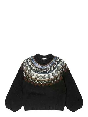 Munthe Vaffie Sequin-embellished Crew Neck Sweater - Black