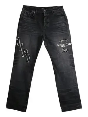 AMIRI AMIRI Logo Embroidered Faded Jeans