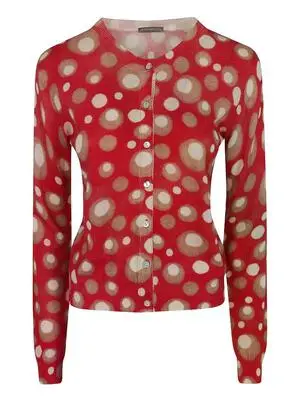 IN BED WITH YOU Polka Dot Print Cardigan - Red