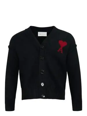 AMI Paris De Coeur Cardigan - Black