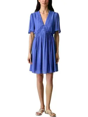 MORGAN Morgan Gathered V-Neck Mini Dress