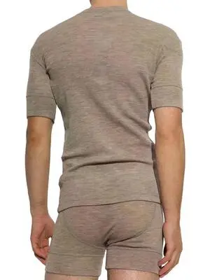 Dsquared2 Wool Henley T-shirt - Neutrals