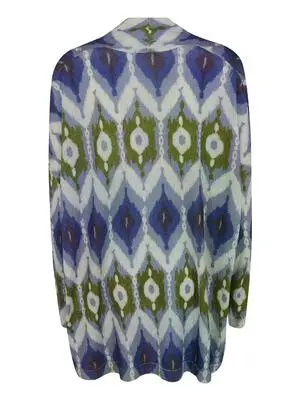 IN BED WITH YOU Abstract Print Wool Cardigan - White