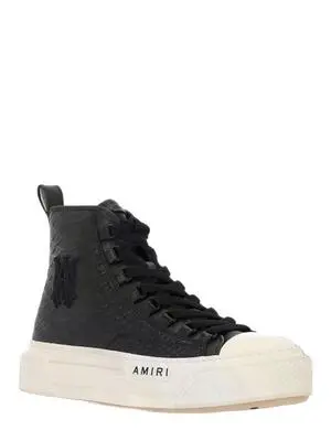 Amiri Python Embossed Ma Court Hi Sneakers - Black