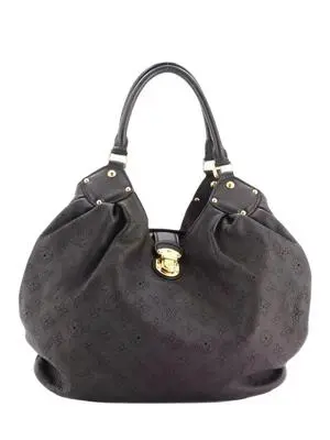 LOUIS VUITTON Louis Vuitton L Mahina Leather Hobo Bag Brown
