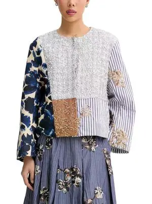 Munthe Sequin-embellished Patchwork Jacket - Blue
