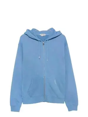 JW Anderson Logo Embroidered Zip-up Hoodie - Blue
