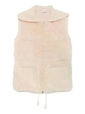 Moncler Drawstring Waist Gilet - Neutrals