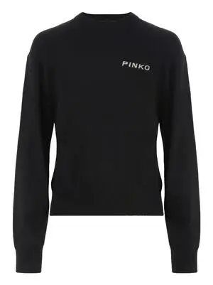 Pinko Love Birds Intarsia-knit Sweater - Black