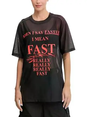 PUMA PUMA Slogan-Print Mesh T-Shirt