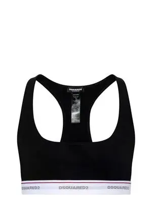 Dsquared2 Logo-band Racerback Bra Black
