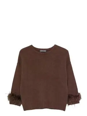 PHILO-SOFIE Philo-Sofie Feather-Trimmed Knit Sweater