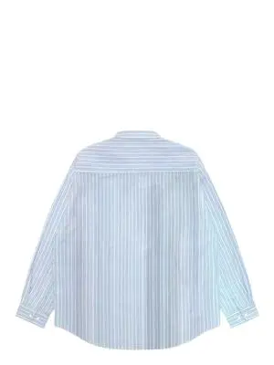 AAPE BY *A BATHING APE Vertical-stripe Logo-patch Shirt - Blue