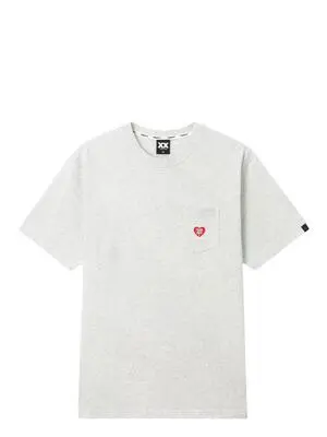 FINGERCROXX Heart-patch Pocket T-shirt - Grey