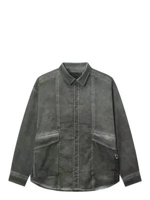 MUSIUM DIV. Washed-effect Panelled Shirt Jacket - Grey