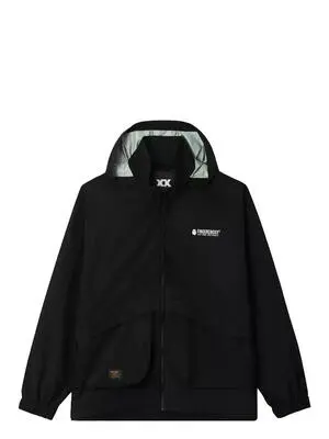FINGERCROXX Logo-print Hooded Jacket - Black