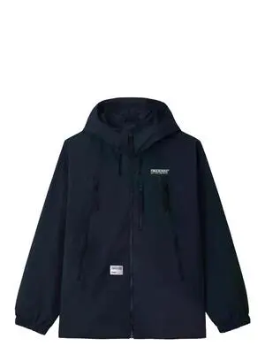 FINGERCROXX Logo-print Hooded Jacket - Blue
