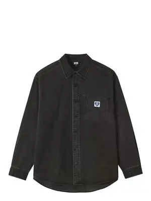 FINGERCROXX Logo-patch Button-down Shirt Jacket - Black