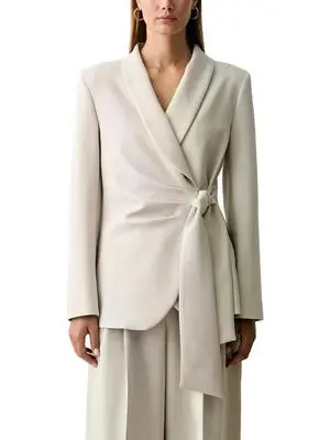 FRACOMINA Wrap-style Side-tie Blazer - Neutrals