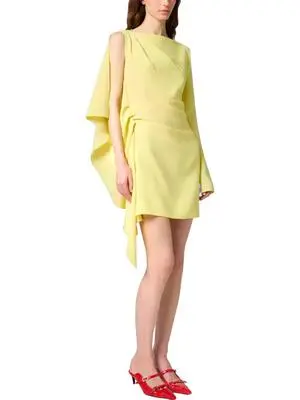 MSGM Asymmetrical Draped Mini Dress - Yellow