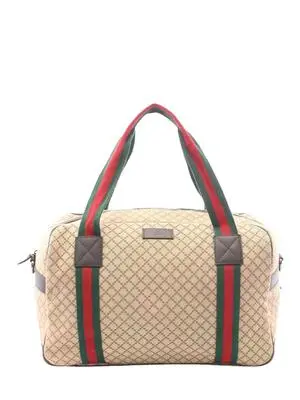 GUCCI Gucci GG Canvas Web Boston Bag