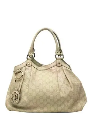 Gucci Gucci Leather Sukey Tote Bag Brown