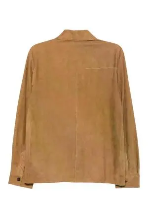 ARMA Lamb Suede Button-up Jacket - Brown