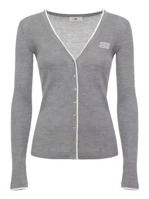 ELISABETTA FRANCHI Elisabetta Franchi V-Neck Logo-Embroidered Cardigan