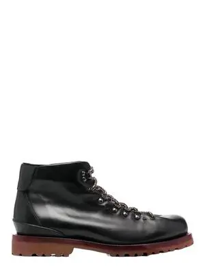 BUTTERO® Lace-up Leather Ankle Boots - Black