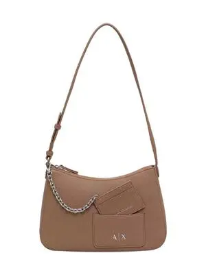 Armani Exchange Mila Grained Chain-link Shoulder Bag - Brown