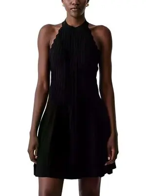 MORGAN Morgan Scalloped-Edge Ribbed-Knit Mini Dress