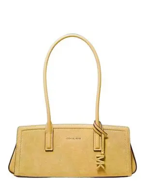 Michael Kors MICHAEL KORS Logo Plaque Suede Tote Bag Yellow