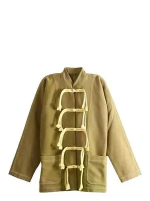 UMA WANG Frog Fastening Patch Pocket Jacket - Neutrals