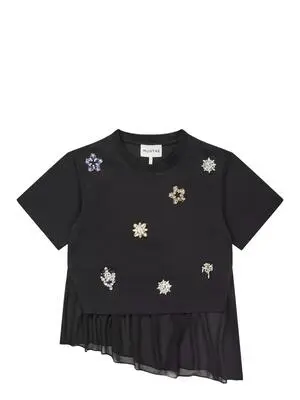 Munthe Embellished Layered Crewneck T-shirt - Black
