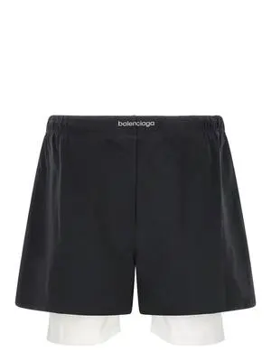 Balenciaga Techwear Double-layer Shorts - Black
