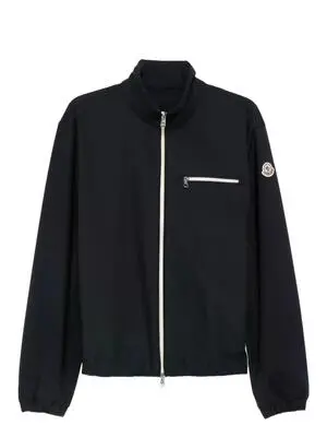 Moncler Logo Patch Zip-up Jacket - Black