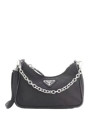 Prada Prada Re-Edition Shoulder Bag Tessuto Mini Hobo Bag Black