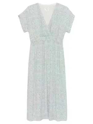 Maison123 Paisley-print V-neck Midi Dress - Neutrals