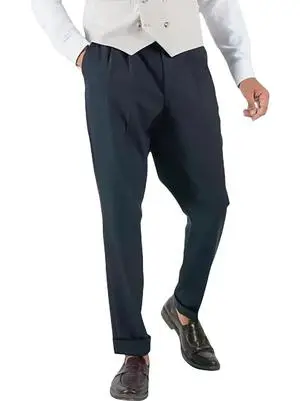 BOSS Perin Virgin Wool Trousers - Blue