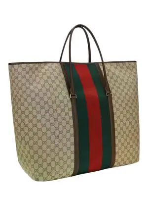Gucci Medium Gg Duffle Bag With Web Detail - Neutrals