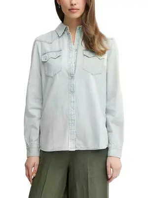 BENETTON Flap-pocket Denim Shirt - Blue