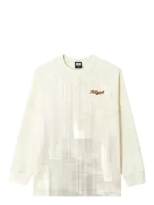 FINGERCROXX Waffle-knit Raglan Long Sleeve T-shirt - White