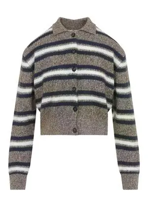 BRUNELLO CUCINELLI Brunello Cucinelli Striped Button-Up Cardigan