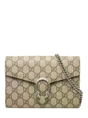 Gucci Gg Supreme Dionysus Wallet On Chain Crossbody Bag - Neutrals