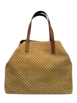 GHERARDINI Monogram Print Suede Tote Bag - Brown
