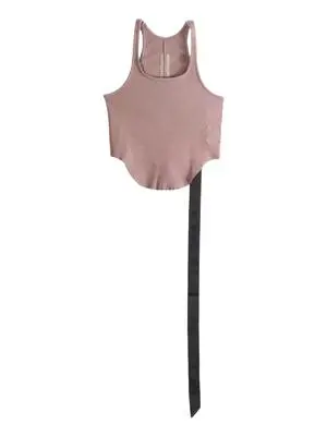 Rick Owens Cropped Racerback Tank Top With Curved Hem - Brown