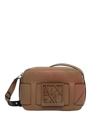Armani Exchange Logo Plaque Crossbody Bag - Brown