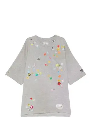 Mihara Yasuhiro Price Tag Sticker Printed T-shirt - Grey