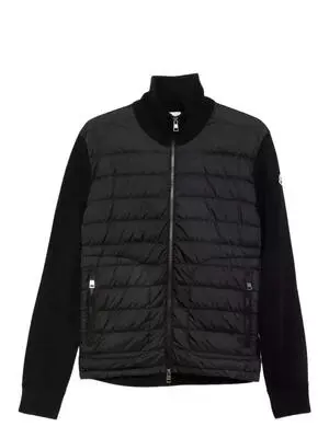 Moncler Quilted Panel Zip-up Jacket - Black